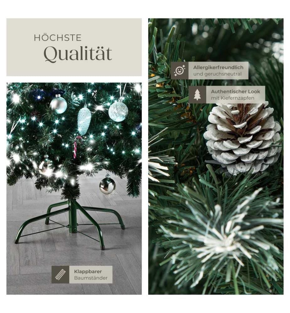 TecTake Weihnachtsbaum künstlich mit Zapfen und … | DeinDeal
