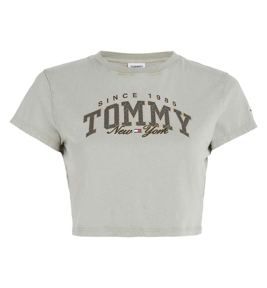 Crop Top Varsity Logo Cropped Fit - Grigio Tommy… | DeinDeal