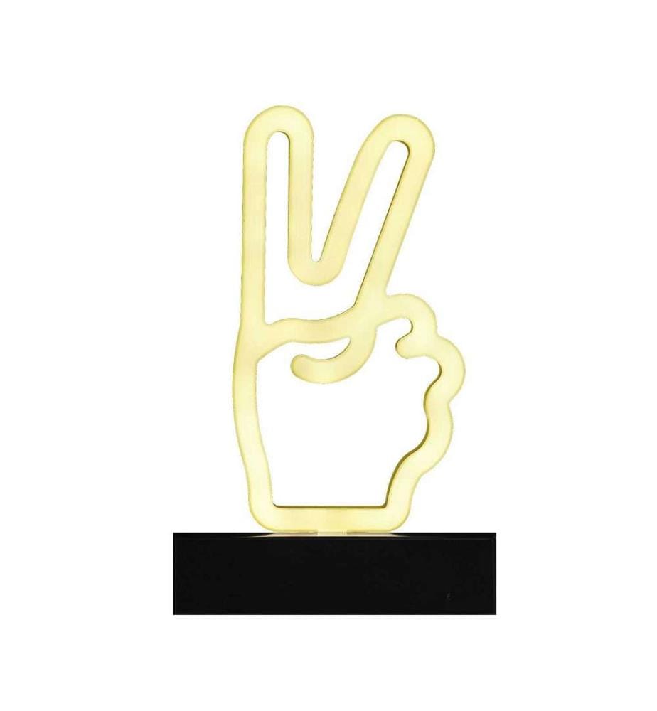 Led Lamp Neon Peace Effect with Batteries - White | DeinDeal
