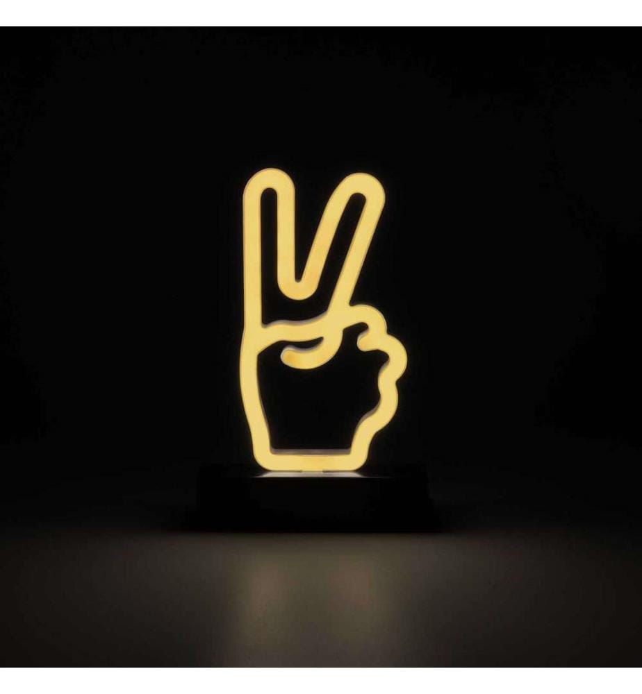 Led Lamp Neon Peace Effect with Batteries - White | DeinDeal