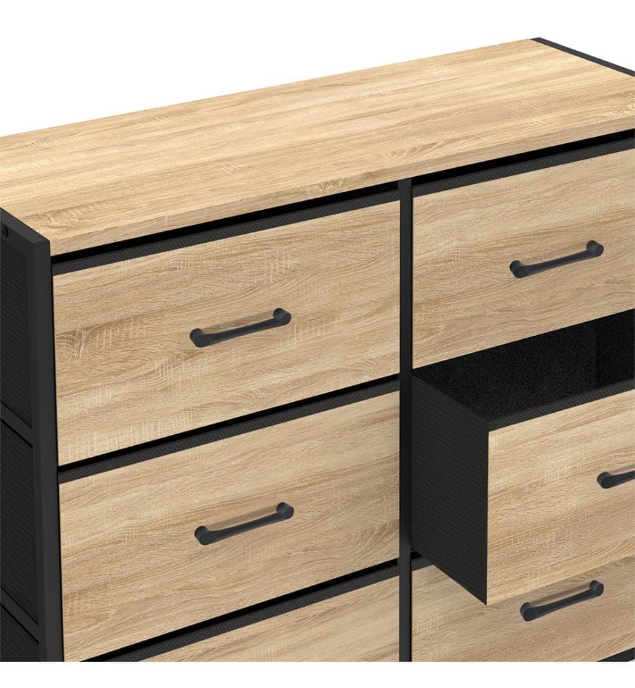 Idomya Kommode Iris 6 Schubladen - Braun und Sch… | DeinDeal