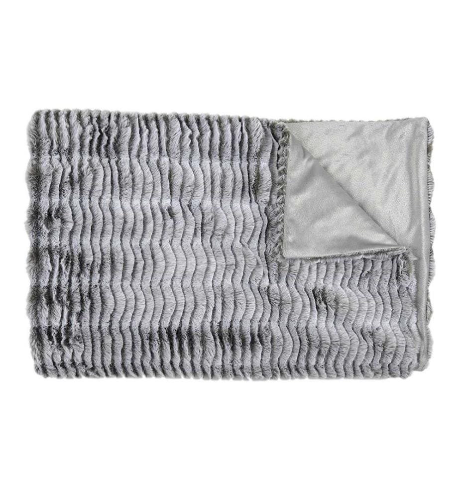 Grey Imitation Fur Throw Opulence 120 x 150 cm | DeinDeal