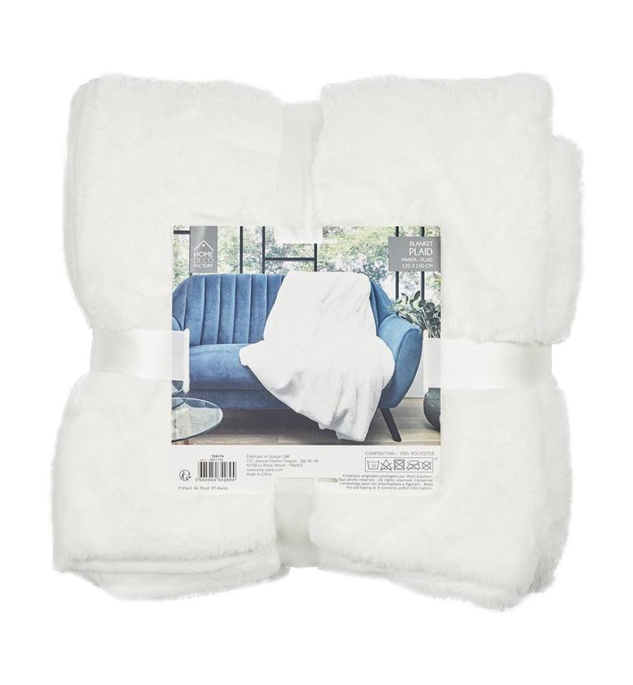 Plaid Pelzimitat Opulence Ecru 120 x 150 cm | DeinDeal