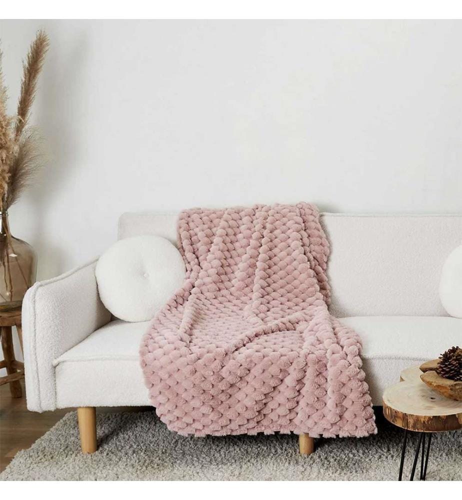 Plaid 'Imit Pelz Opulenz Rosa 120 x 150cm | DeinDeal