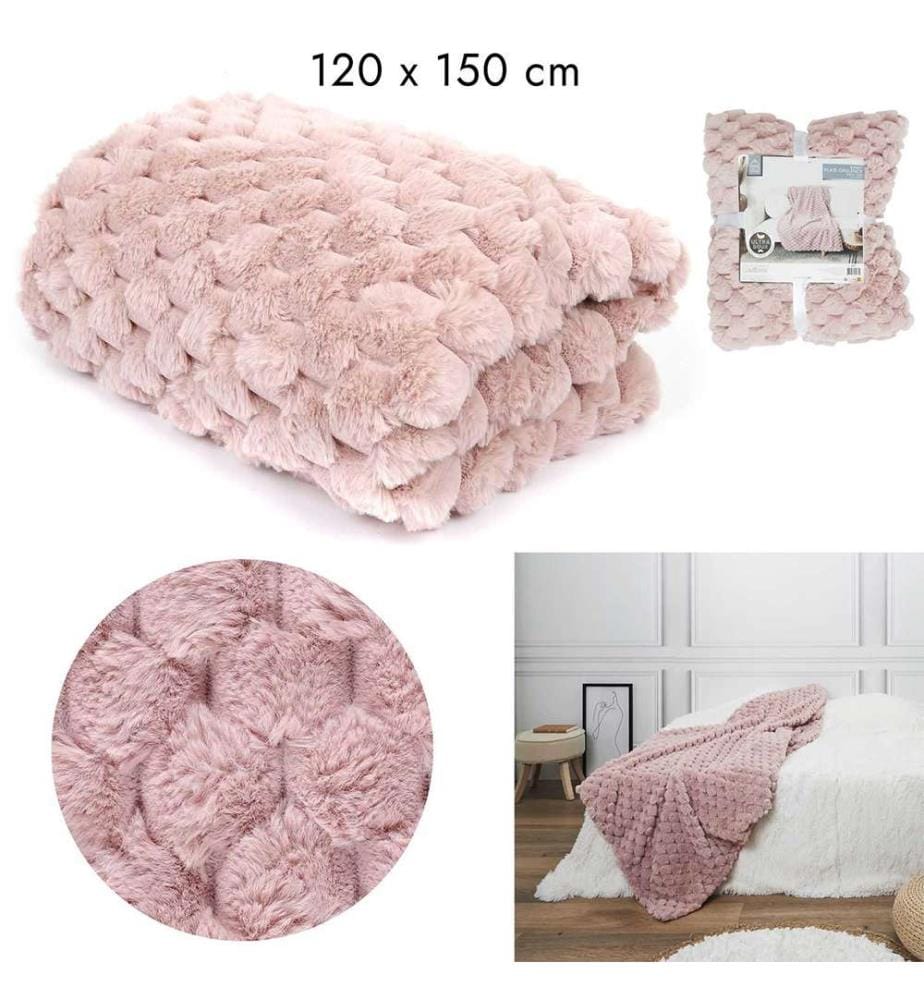 Plaid 'Imit Pelz Opulenz Rosa 120 x 150cm | DeinDeal