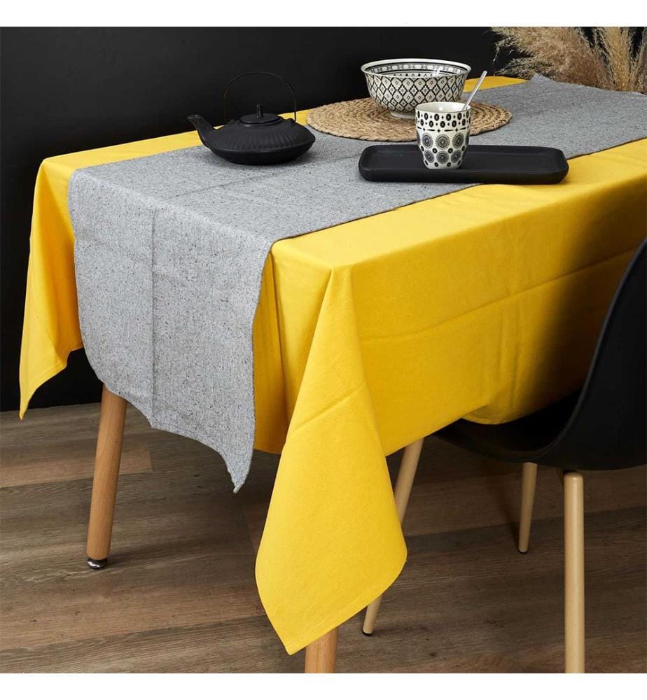 Chemin de Table en Coton 150 x 150 cm - Vert Oli… | DeinDeal