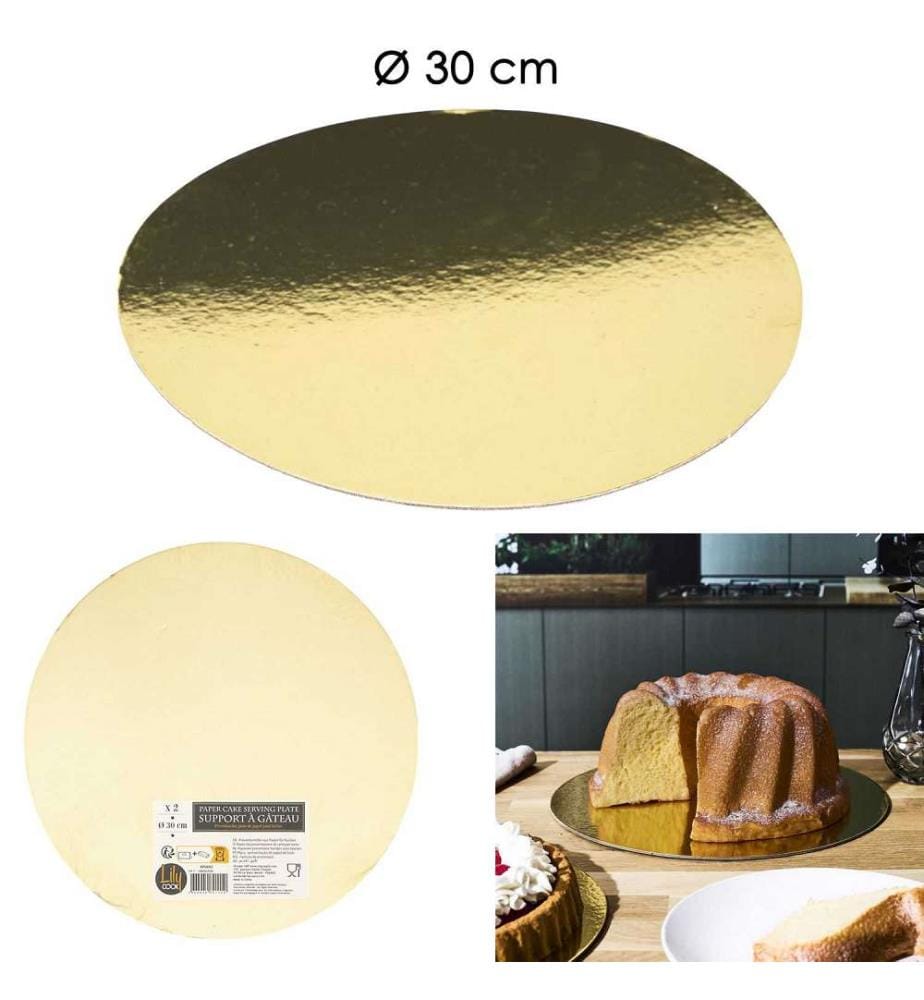 Gateau Stand Round 30cm Gold x2 - Gold | DeinDeal