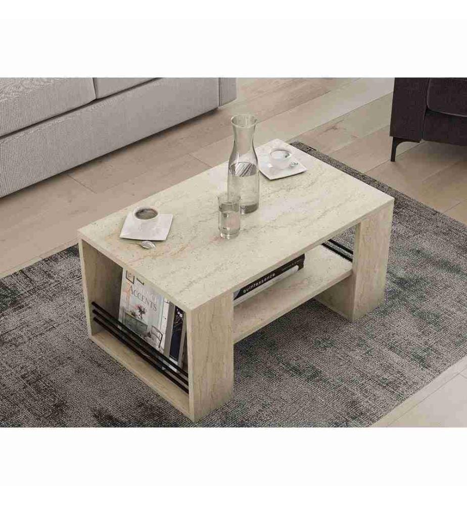 Woody Fashion Iris Coffee Table - Travertine | DeinDeal