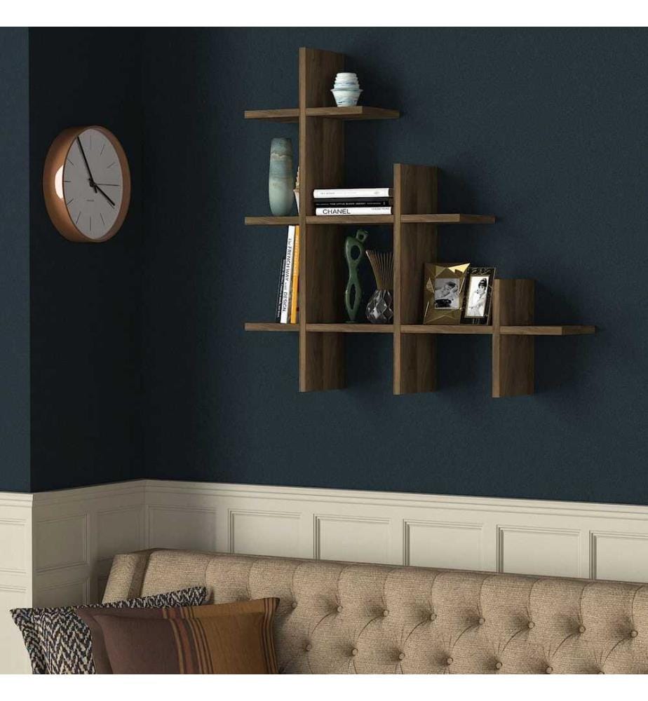 Homitis Wall Shelf, Walnut, Melamine Coated Part… | DeinDeal