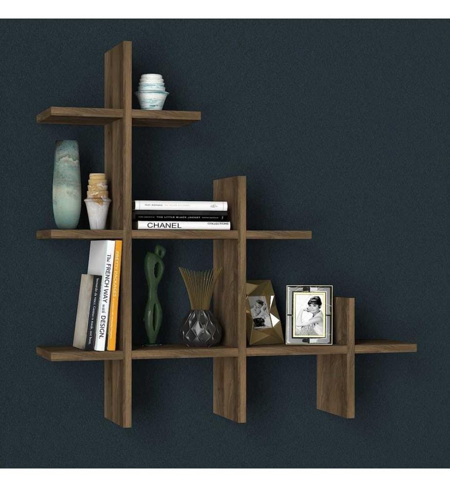 Homitis Wall Shelf, Walnut, Melamine Coated Part… | DeinDeal