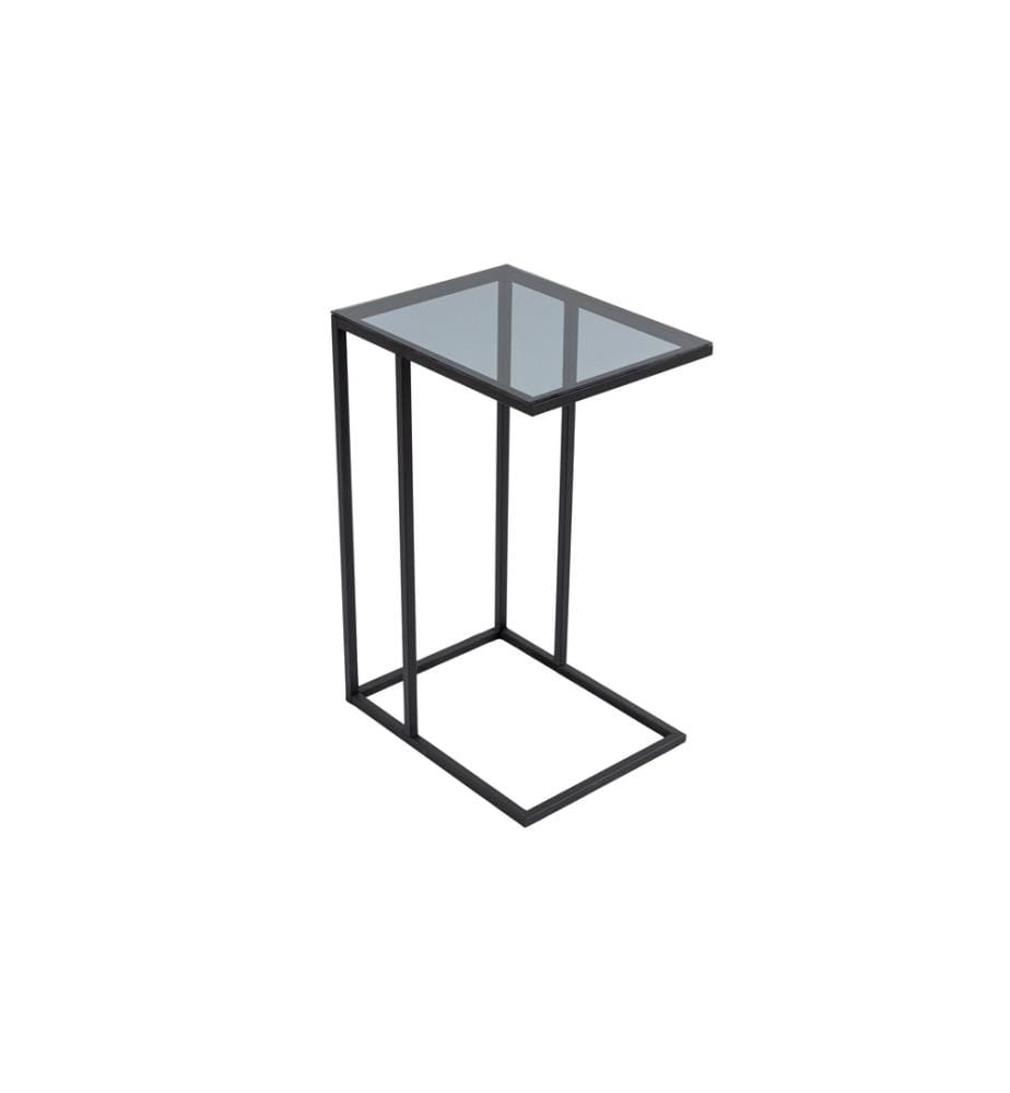 KALUNE DESIGN Side Table, Black, Smoked Glass, M… | DeinDeal