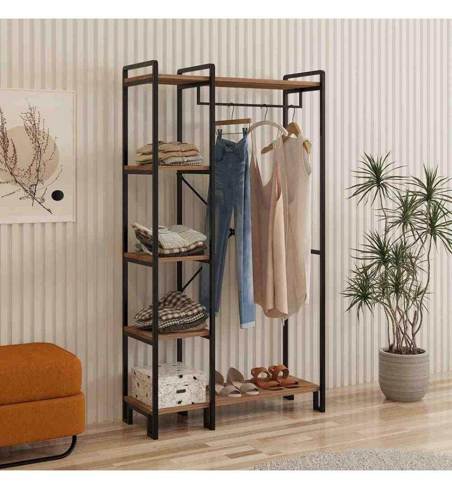 KALUNE DESIGN Hall Stand, Atlantic Pine, Black, … | DeinDeal