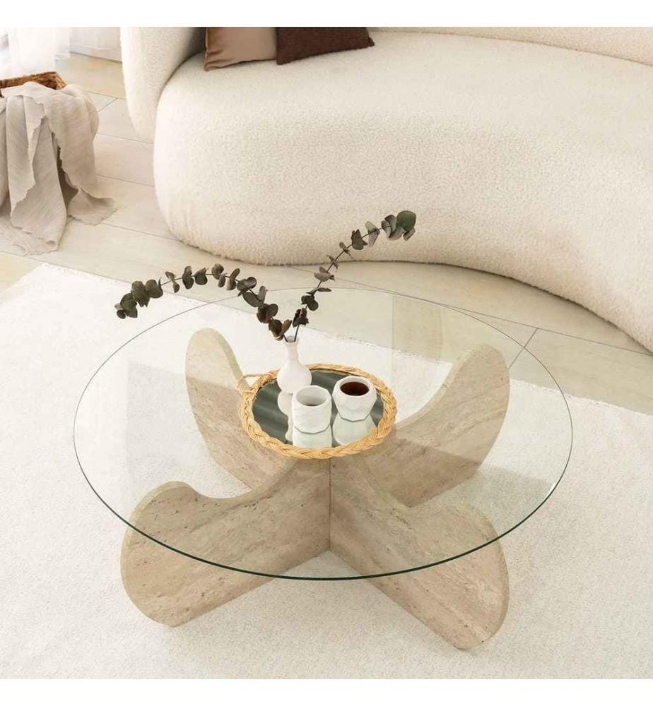 Homitis Himalayas Coffee Table - Travertine | DeinDeal