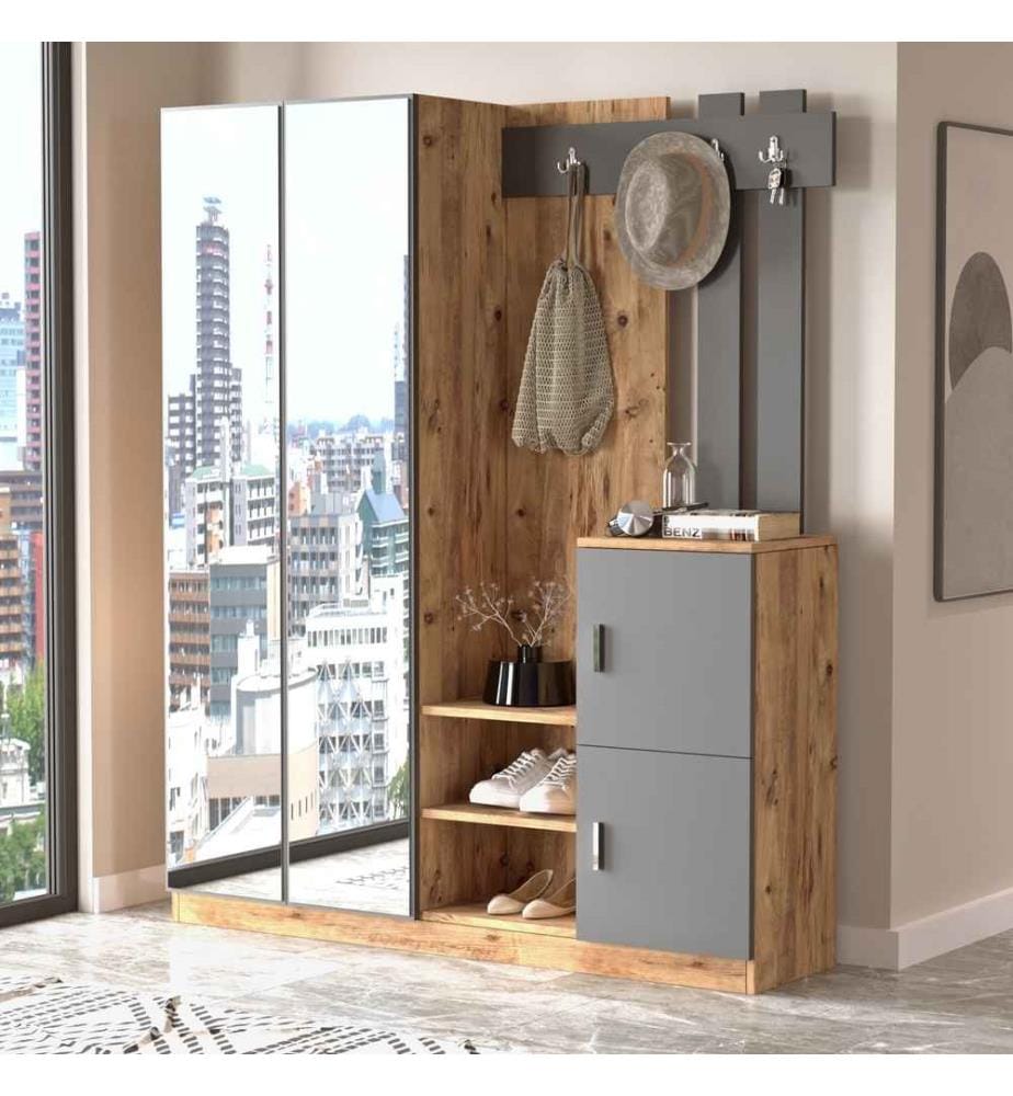 Homitis Hall Stand, Atlantic Pine Anthracite, Me… | DeinDeal