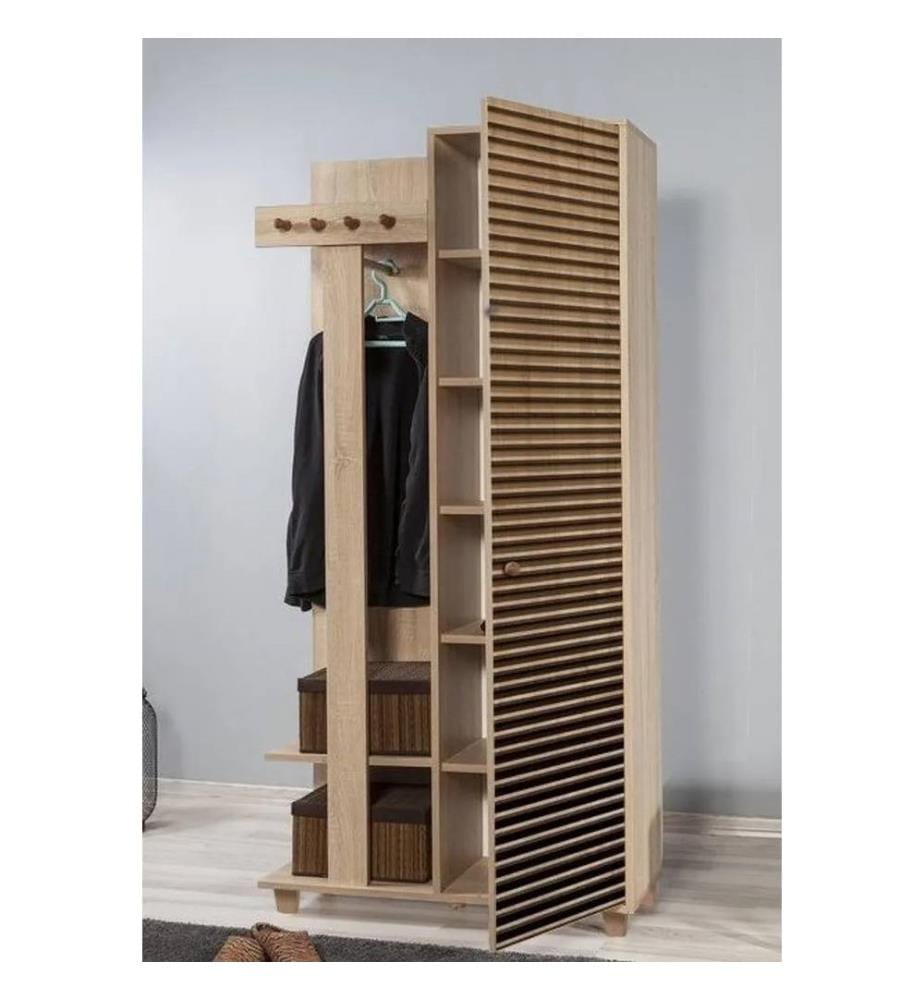 Homitis Hall Stand, Sonoma Oak, Melamine Coated … | DeinDeal