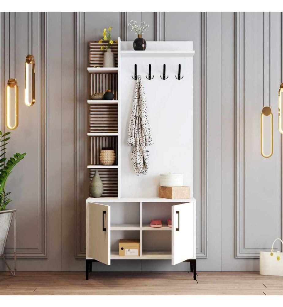 KALUNE DESIGN Hall Stand, White, Melamine Coated… | DeinDeal