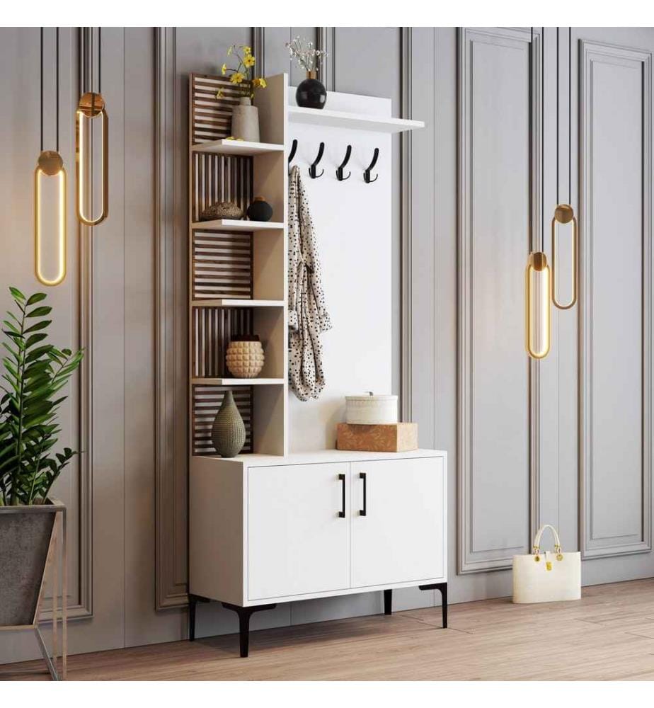 KALUNE DESIGN Hall Stand, White, Melamine Coated… | DeinDeal