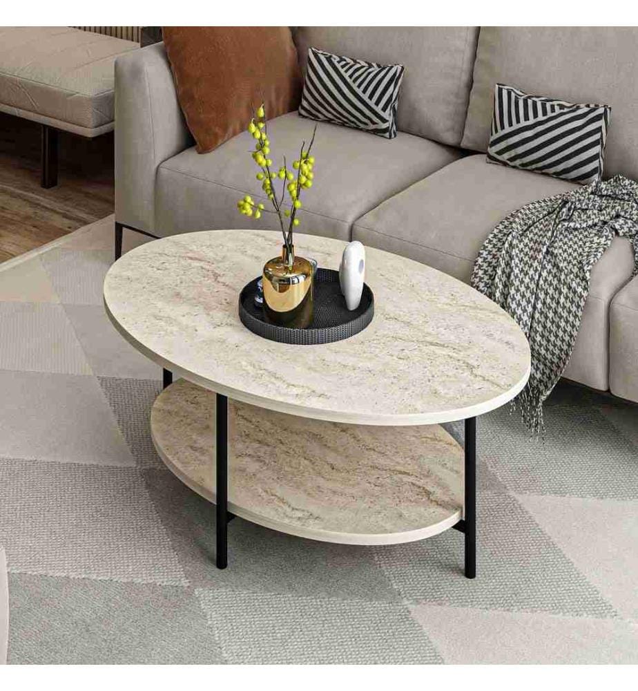 Woody Fashion Elis Coffee Table - Travertine | DeinDeal