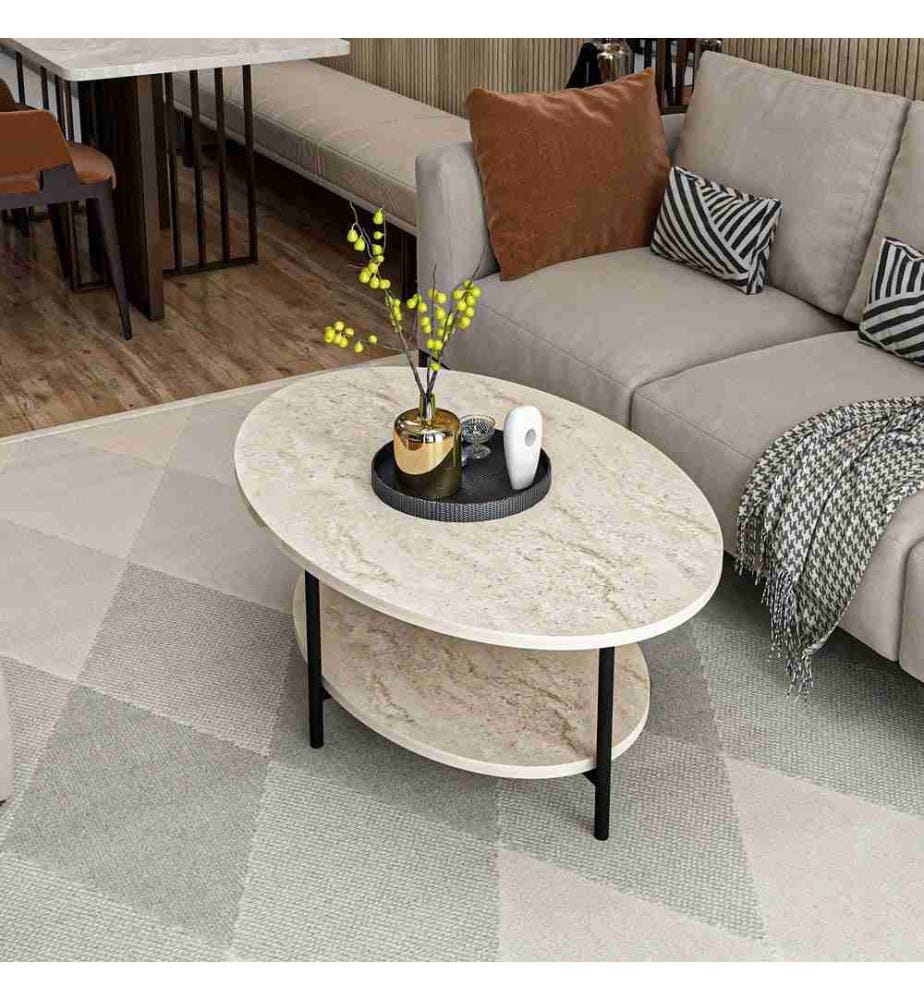 Woody Fashion Elis Coffee Table - Travertine | DeinDeal