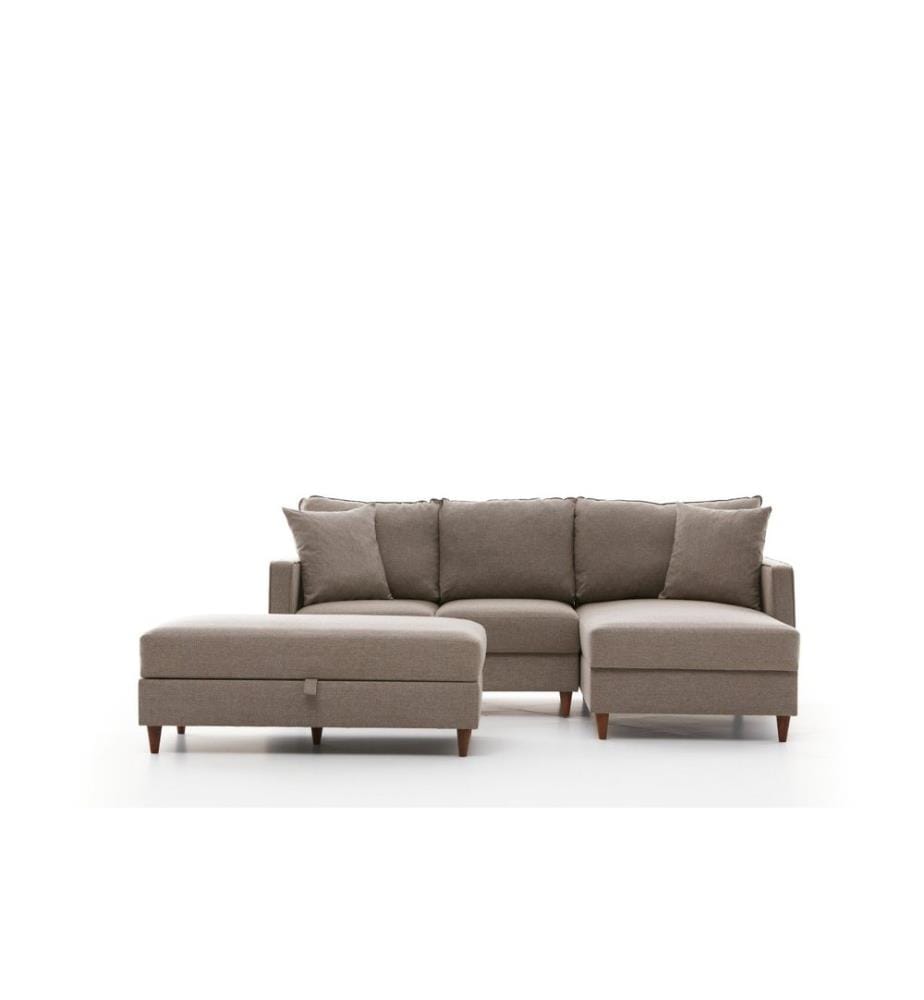 ATELIER DEL SOFA Corner Sofa, Cream, Fir / Flake… | DeinDeal