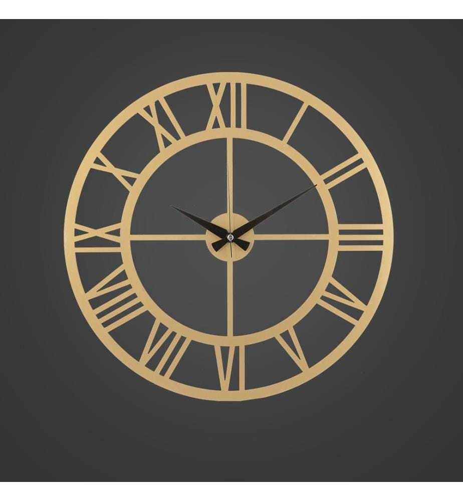 Wallity Decorative Wall Clock, Gold, 100% Metal | DeinDeal