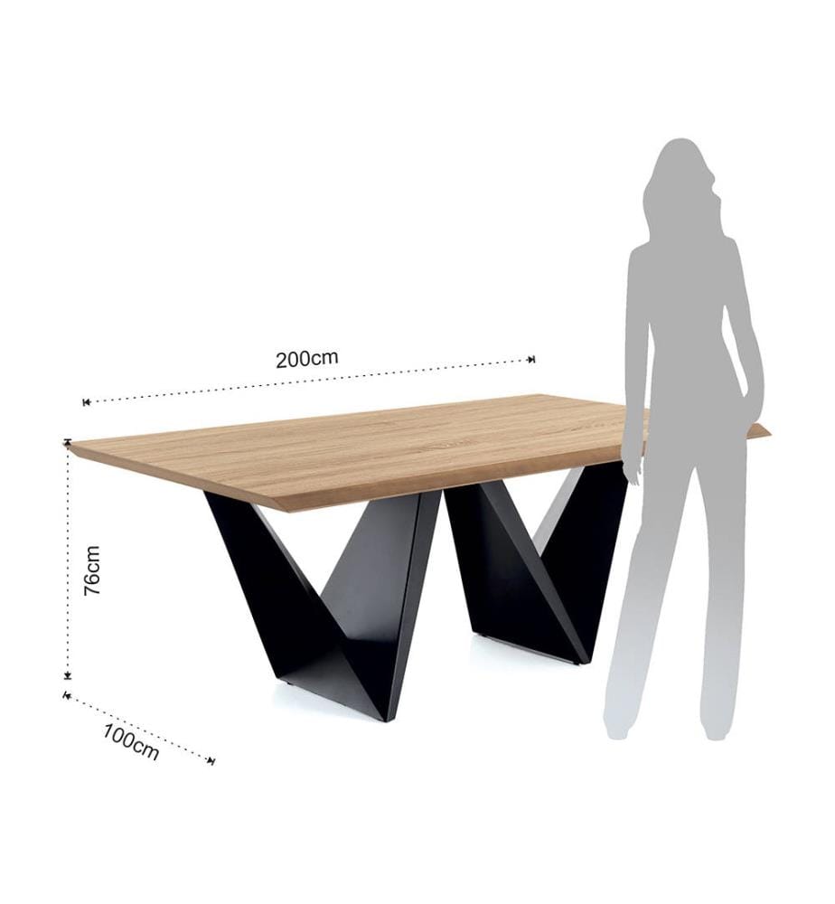 Tomasucci Cleft Table 200 x 100 cm - Light Brown… | DeinDeal