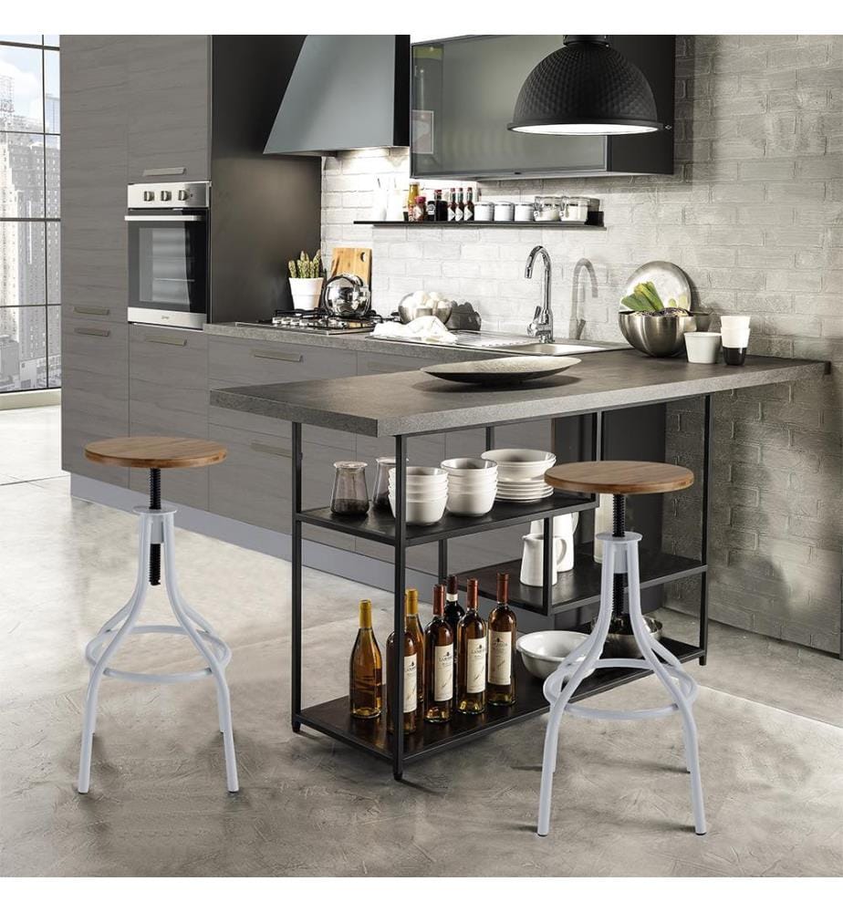 Tomasucci Pajo Adjustable Screw Stool - White an… | DeinDeal