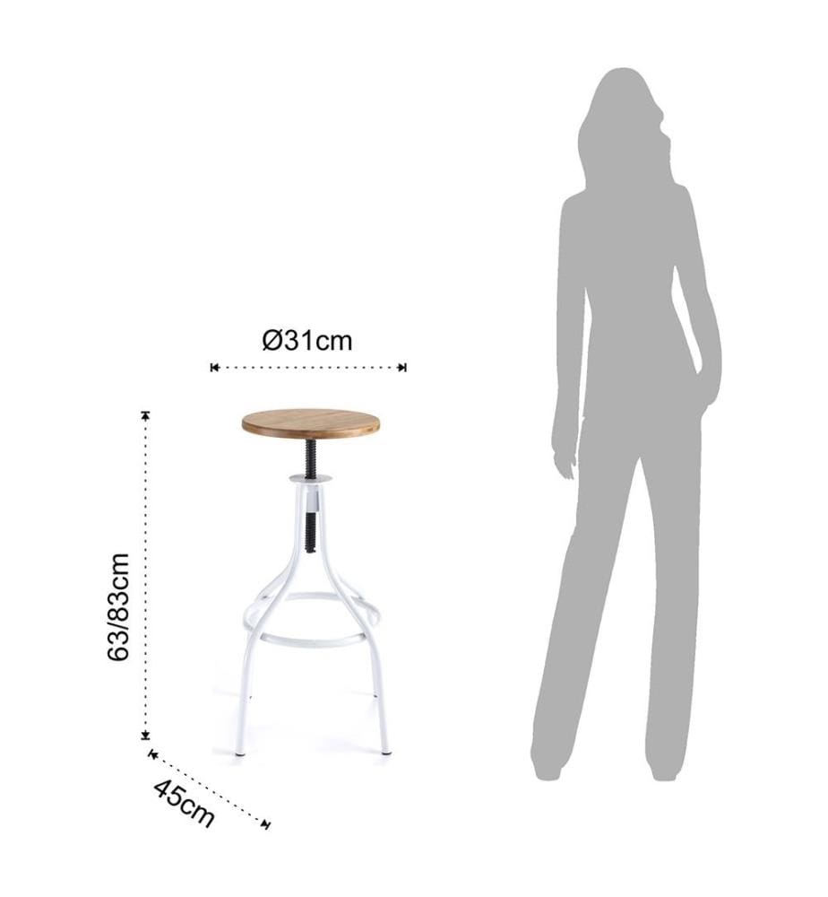 Tomasucci Pajo Adjustable Screw Stool - White an… | DeinDeal