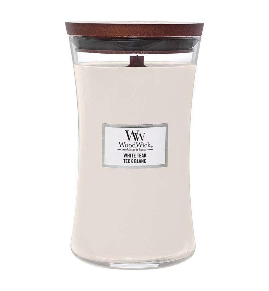 Woodwick 610 g - Scented Candle White Teak | DeinDeal