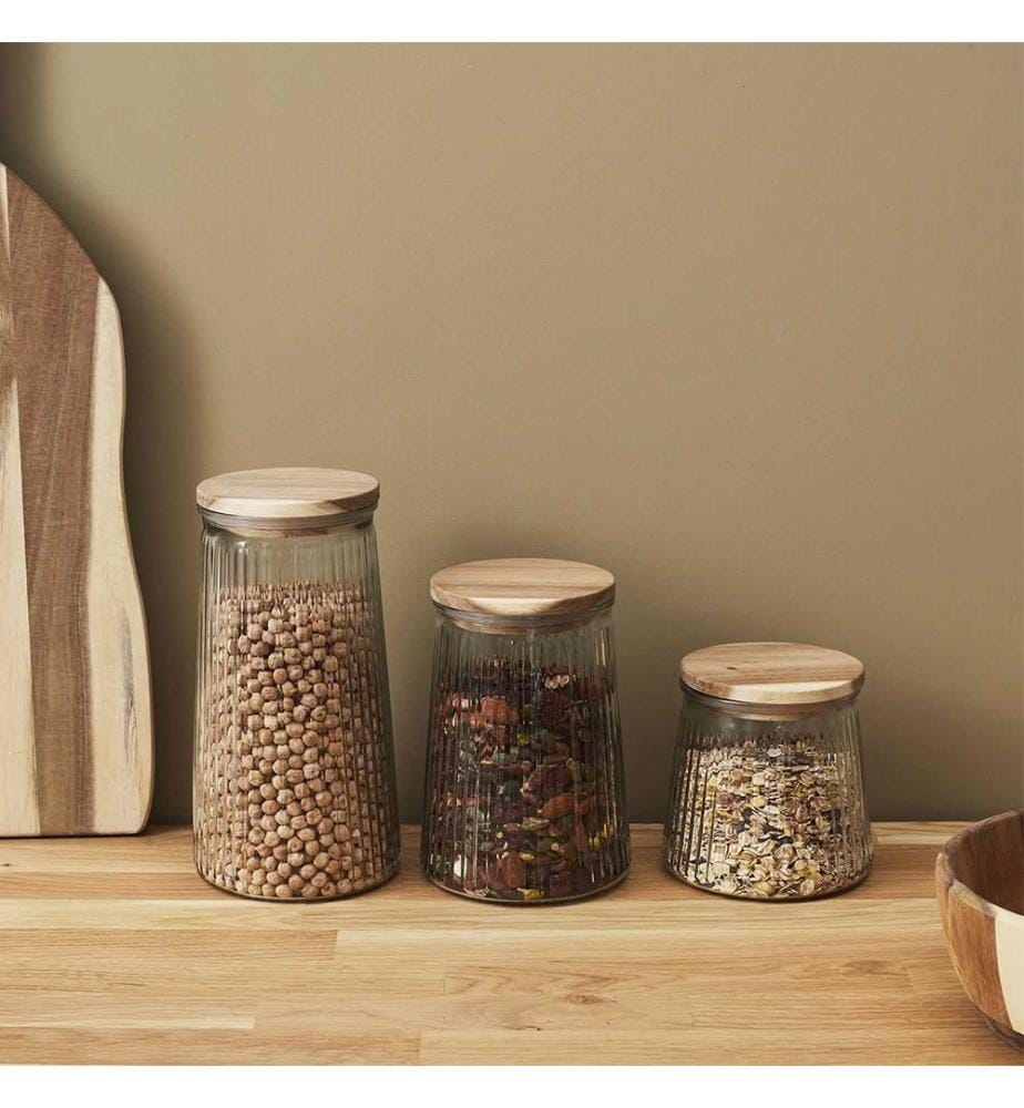 Jar 65cl Acacia Top Glass - Transparent | DeinDeal