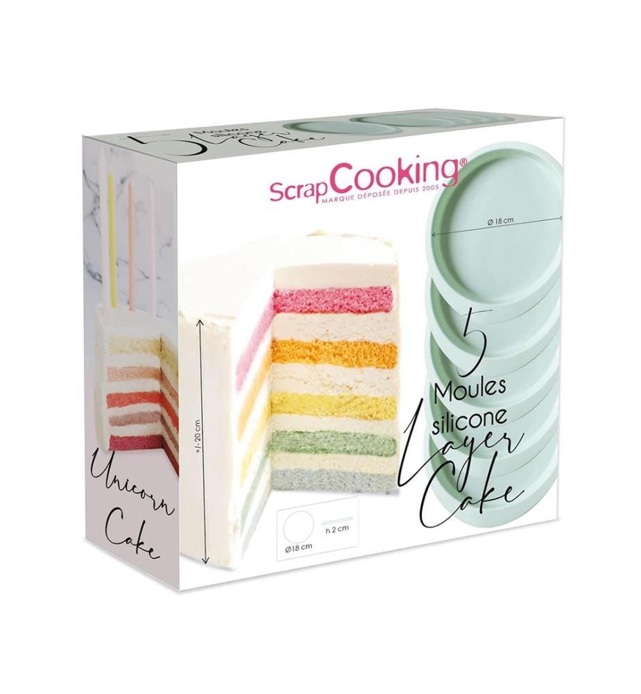 Scrapcooking 5-piece silicone mold Layer Cake | DeinDeal