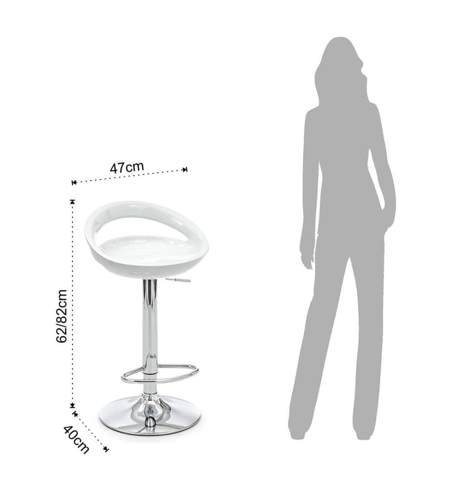 Tomasucci Set of 2 Bar Stools MIRKO - White | DeinDeal