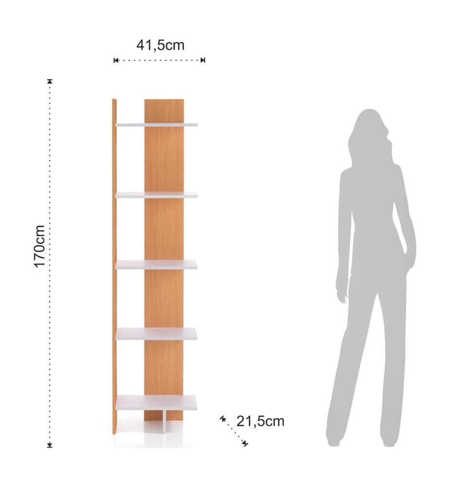 Tomasucci Wall Column Bookcase Tower - A - White | DeinDeal