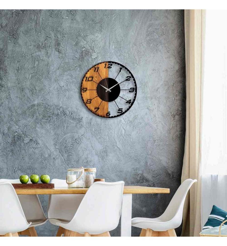 Wallxpert Decorative Wooden Wall Clock, Walnut B… | DeinDeal