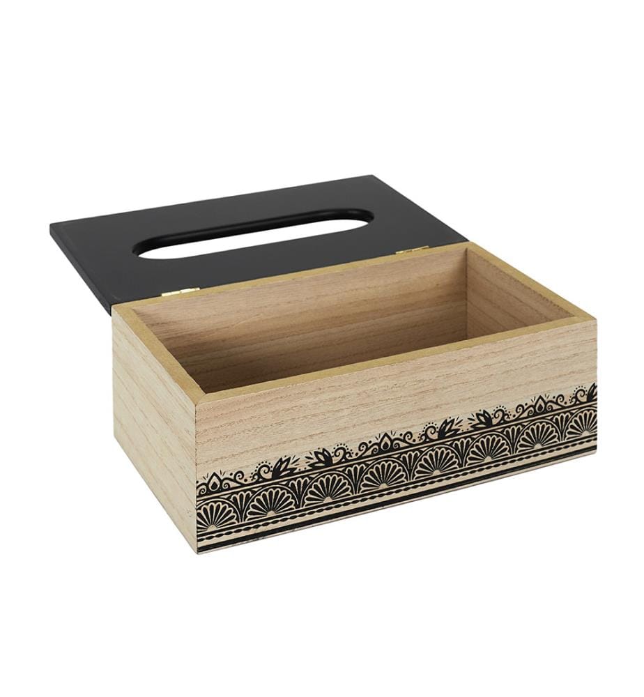 Handkerchief Box - Black and Beige | DeinDeal