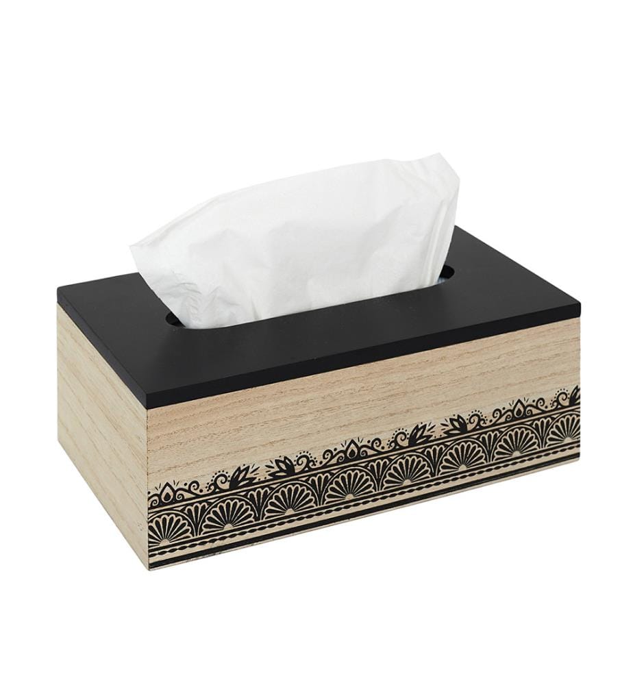 Handkerchief Box - Black and Beige | DeinDeal