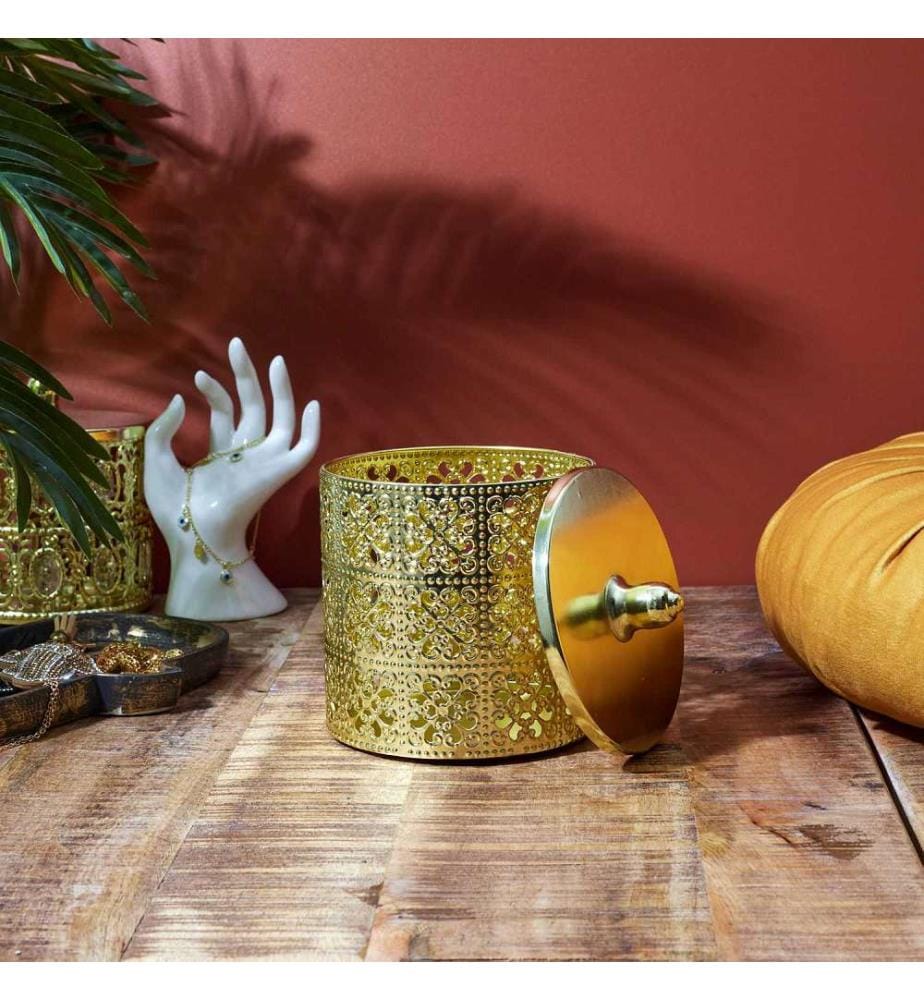 Deko-Dose vergoldet mit Deckel H13.5cm M12 - Gold | DeinDeal