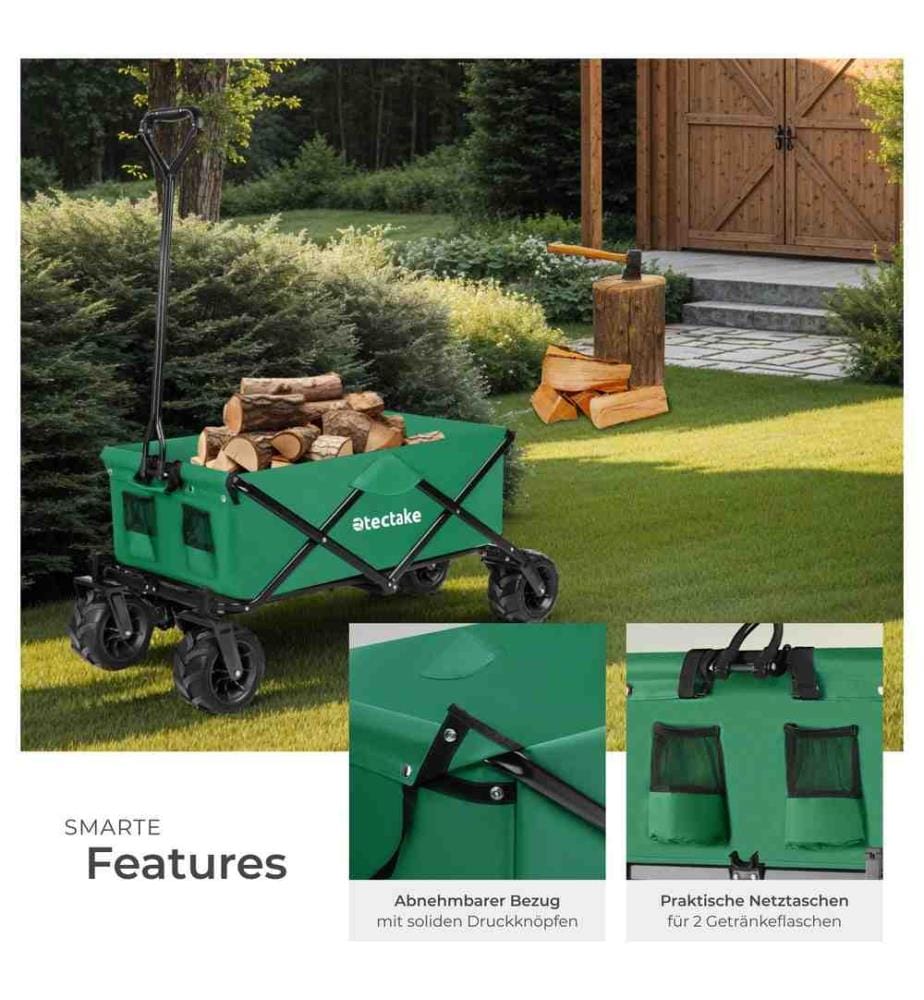 TecTake Garden Trolley - foldable with wide whee… | DeinDeal