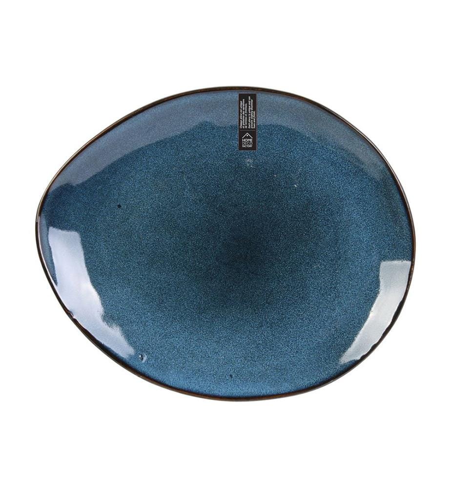 Set of 6 Pebble Plates 22 x 18 cm - Blue | DeinDeal