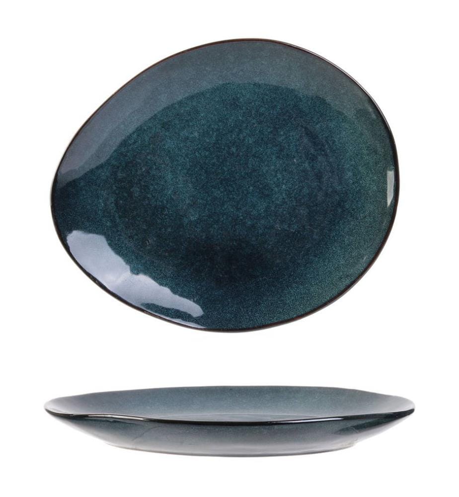 Set of 6 Pebble Plates 22 x 18 cm - Blue | DeinDeal