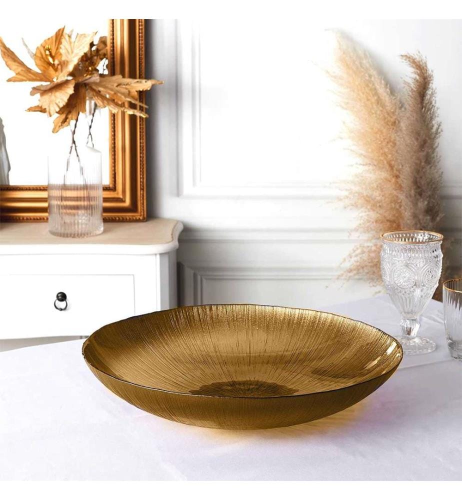 Glass Salad Bowl 40 cm - Gold | DeinDeal