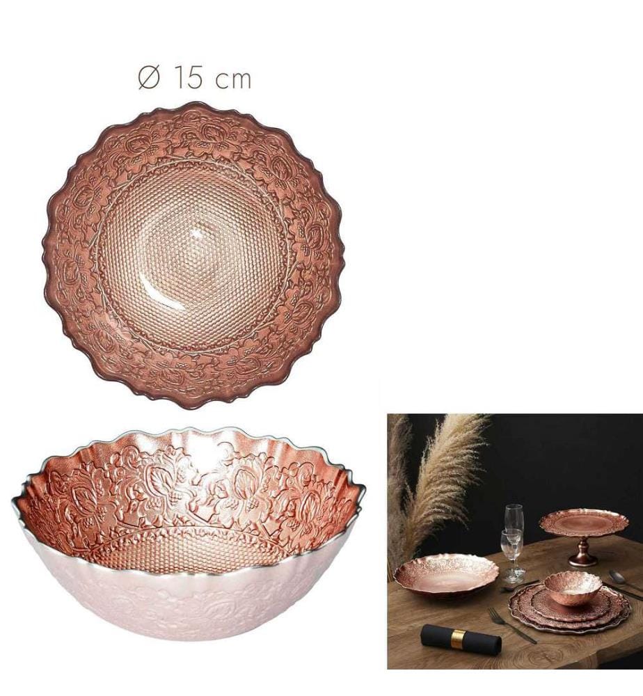Set of 6 glass bowls 15 cm - Copper | DeinDeal
