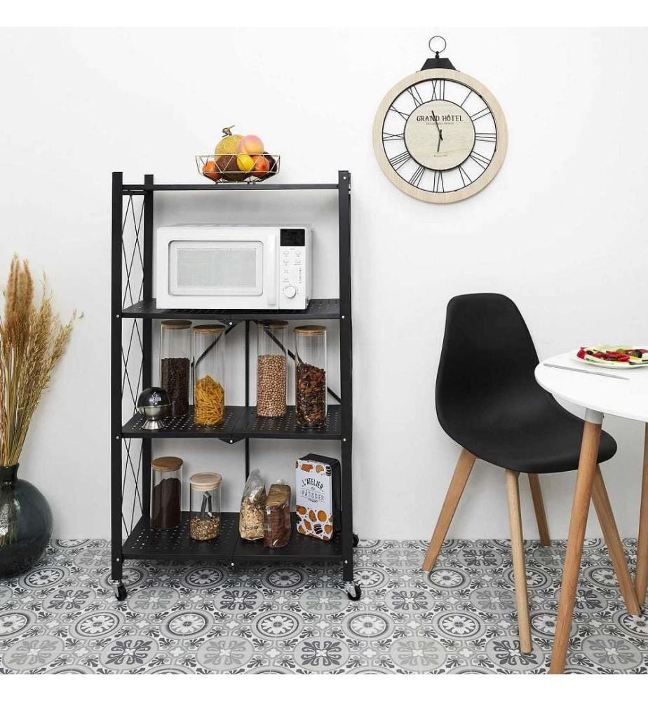 Foldable Shelf, 4 Levels - Black | DeinDeal