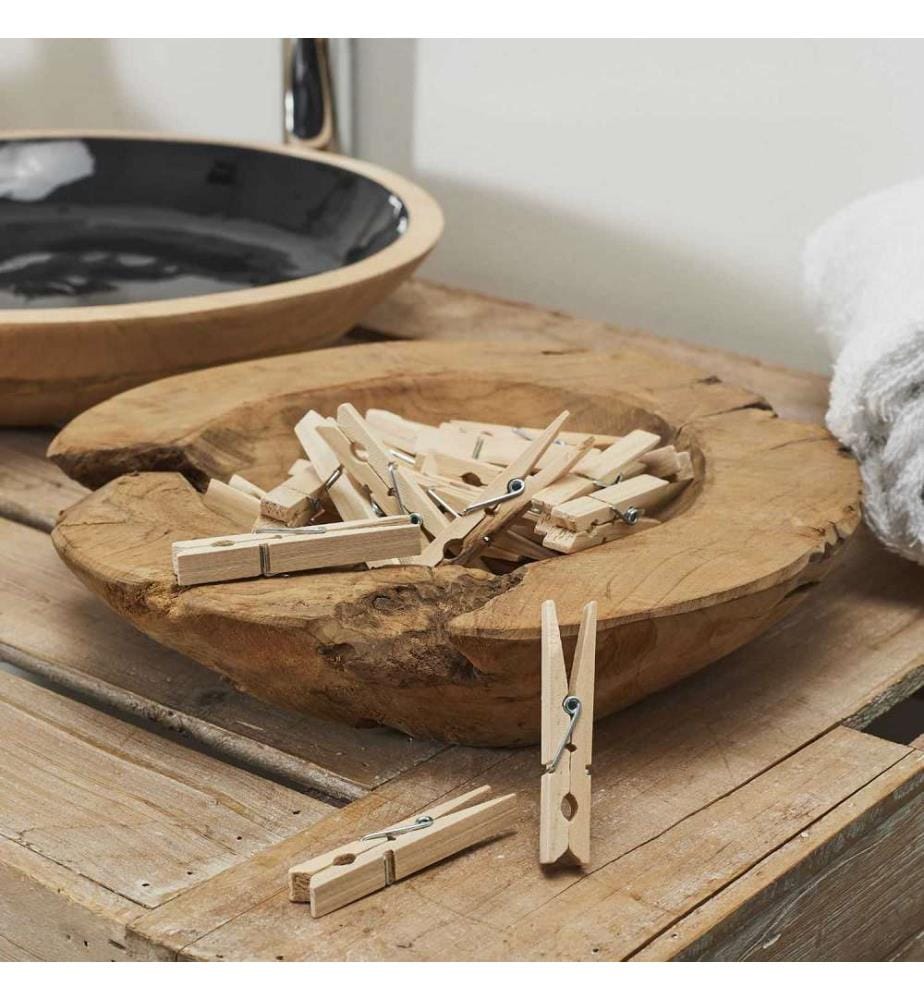 Set of 2 x 24 Linen Clips - Brown | DeinDeal