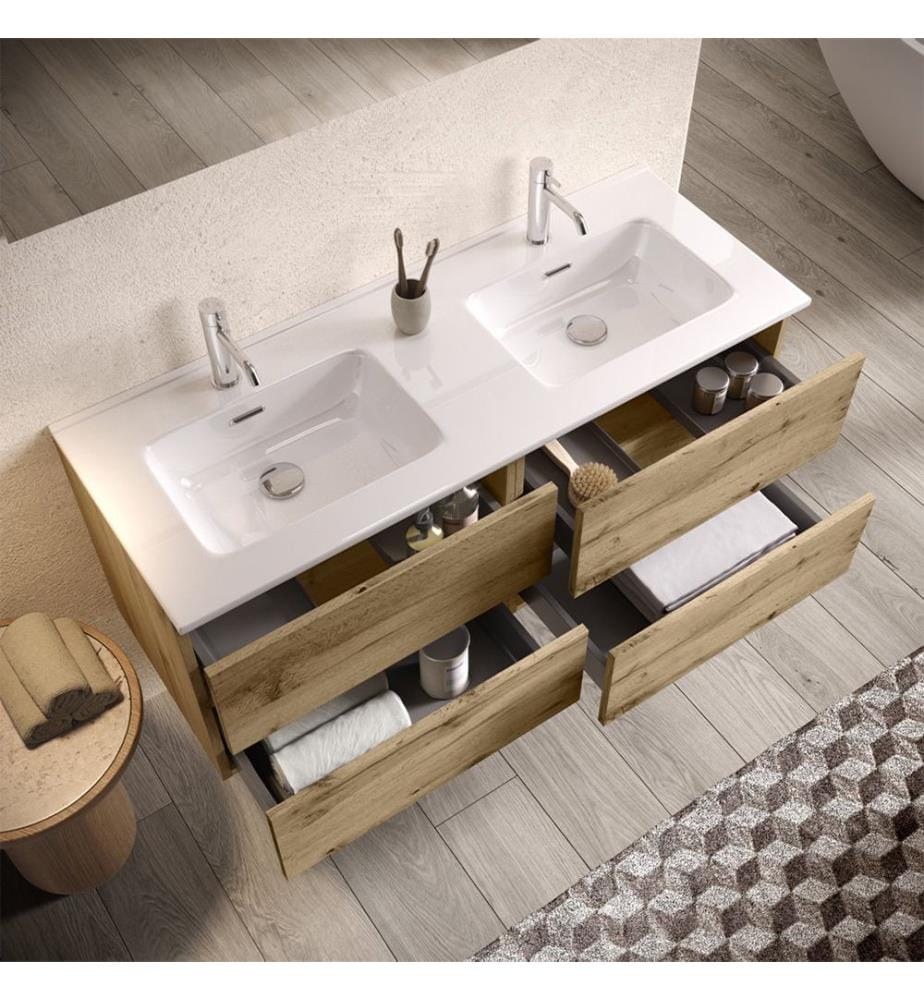 TFT Double Washbasin Vanity 6 Pieces Titan - Oak | DeinDeal