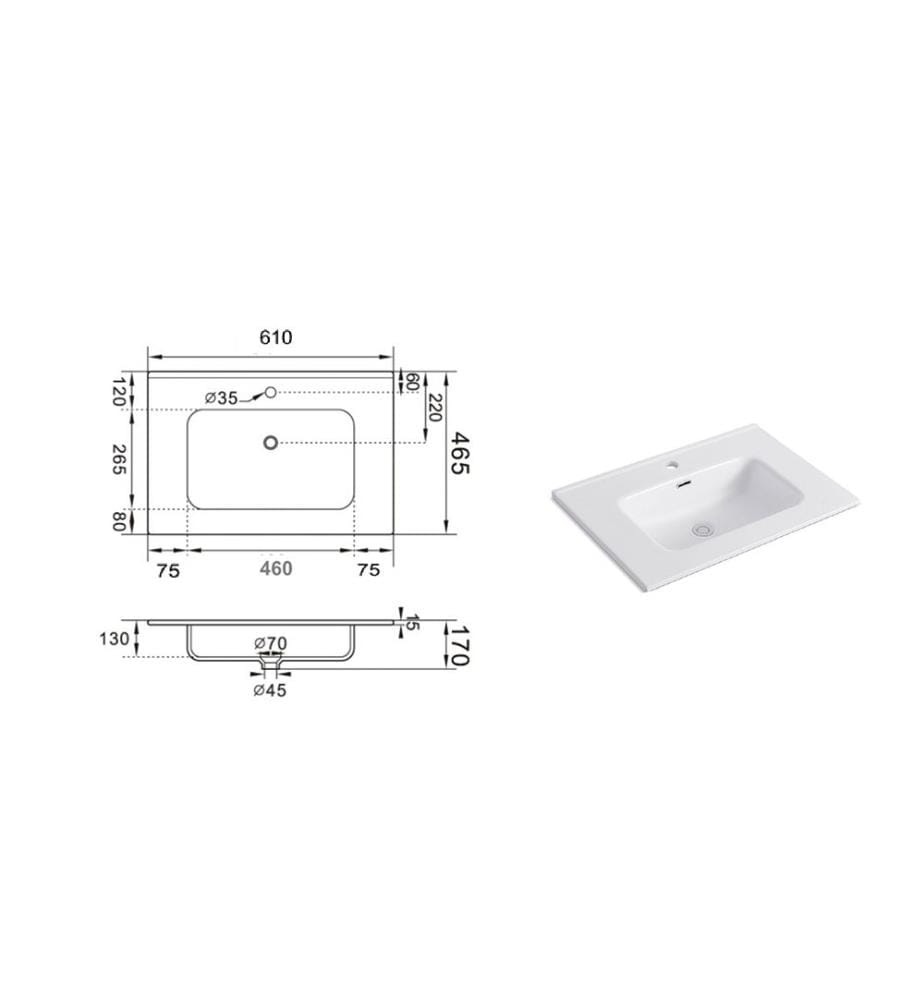 TFT Bathroom Vanity 4 Pieces Titan - Natural Oak | DeinDeal