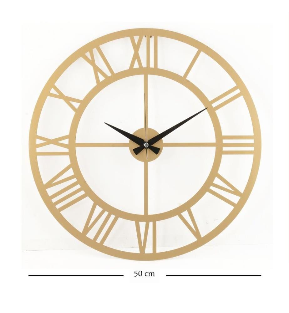 Wallxpert Decorative Wall Clock, Gold, 100% Metal | DeinDeal