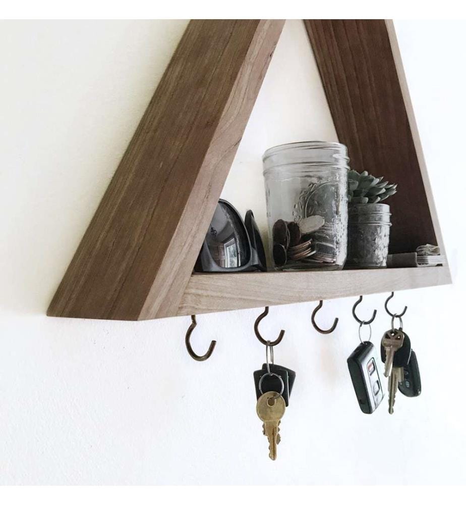 Wallxpert Key Holder, Walnut, 100% Solid Wood | DeinDeal