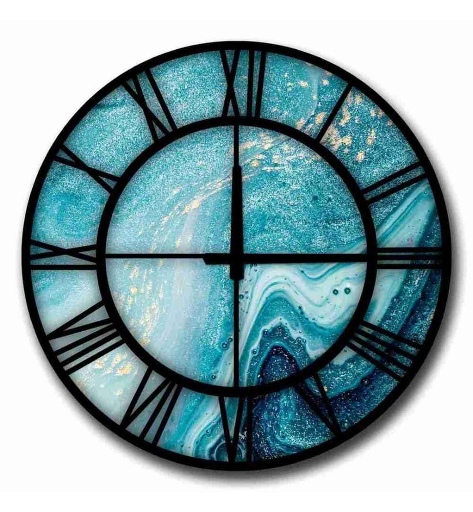 Wallxpert Decorative MDF Clock, Multicolor, MDF | DeinDeal