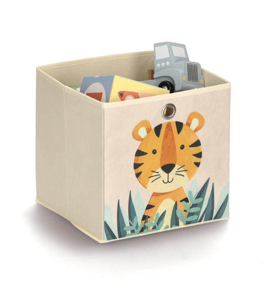 Zeller Tiger Storage Box, Fleece - Beige | DeinDeal